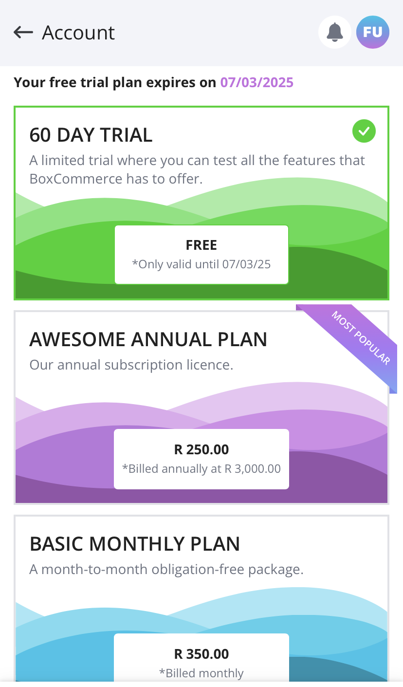 Switching to a Paid Plan - Mobile – BoxCommerce