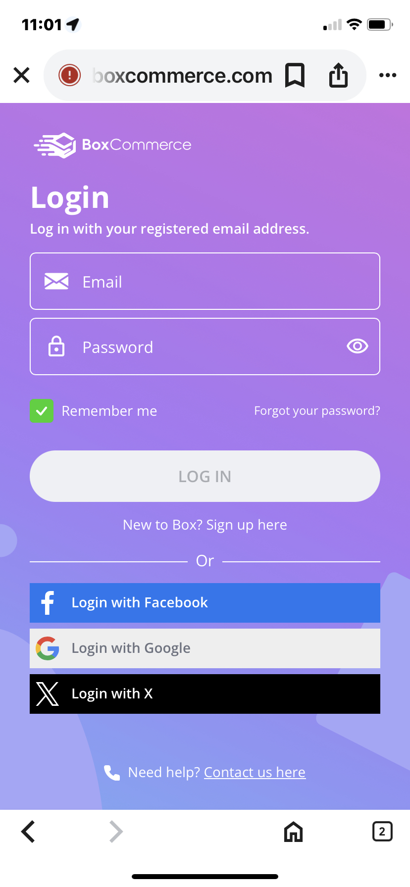 Your Login Details - Mobile – BoxCommerce