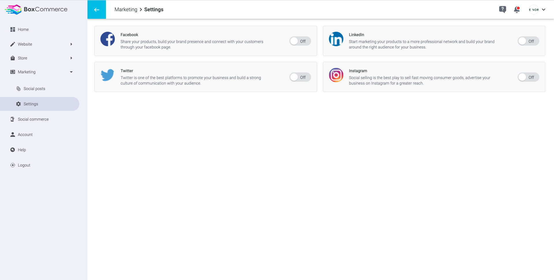 Connecting your BoxCommerce account to your LinkedIn profile – BoxCommerce