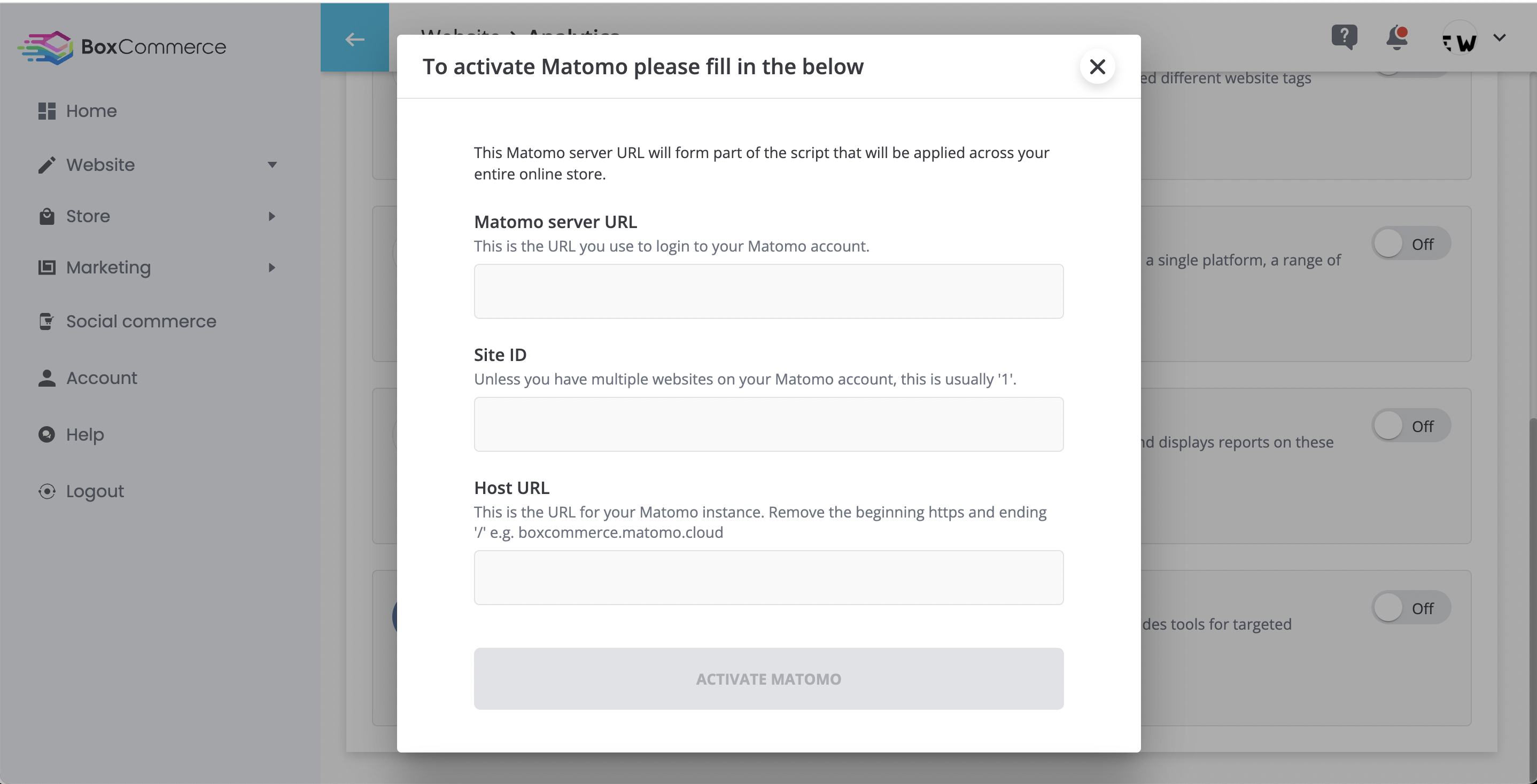 How to set up Matomo analytics – BoxCommerce